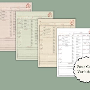Minimal Dnd Character Sheet Vintage Stationary | Dungeons and Dragons ...