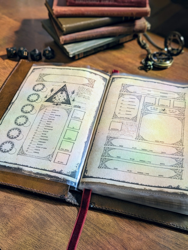 Leather Dnd Journal Includes Digital Bundle Dnd Notebook Dnd Character ...