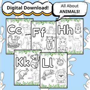 26 Printable Animal Alphabet Coloring Pages Worksheets for Kids ...