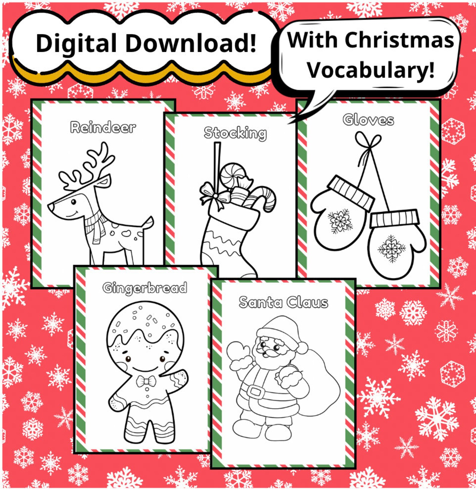 50 Printable Christmas Coloring Pages Worksheets (with Christmas ...
