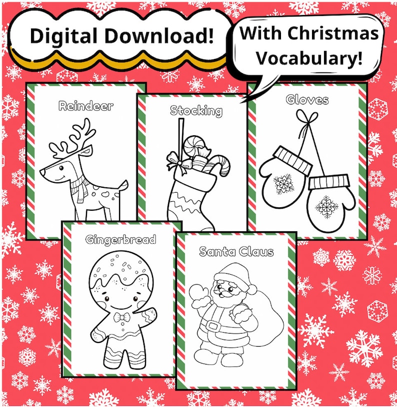 50 Printable Christmas Coloring Pages Worksheets (with Christmas ...