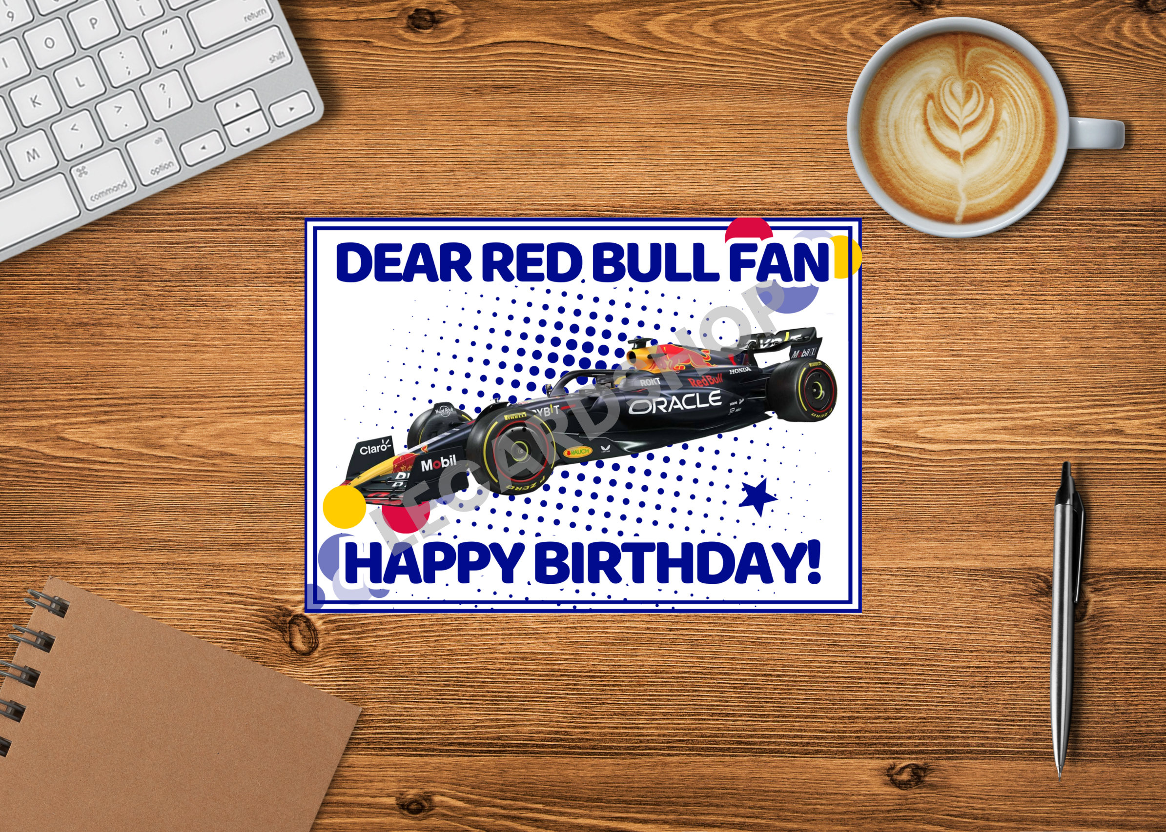 RED BULL RACING Formula 1 F1 Birthday Card dear Ferrari Fan, Happy ...