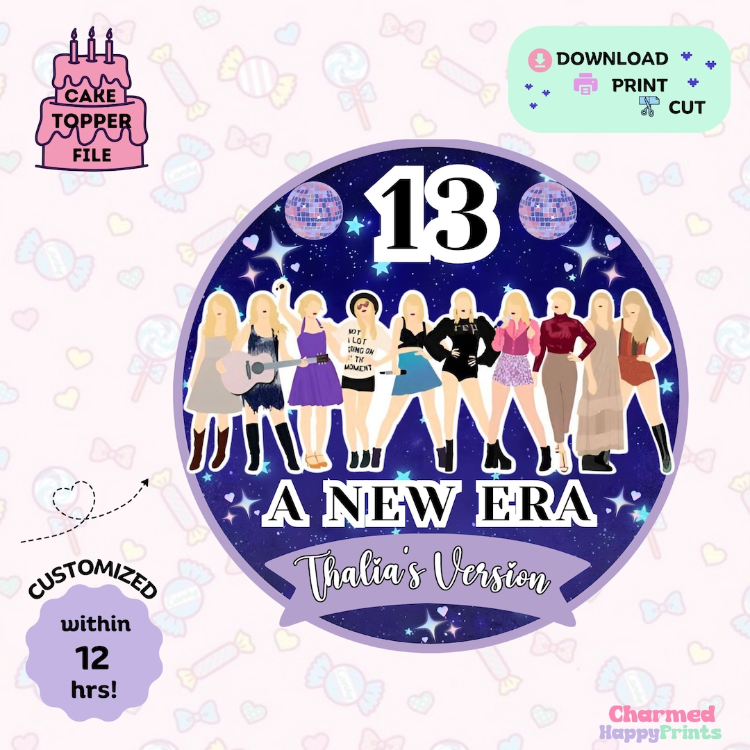Taylor Eras Cake Topper Printable Cake Topper Eras Tour Swiftie Cake ...