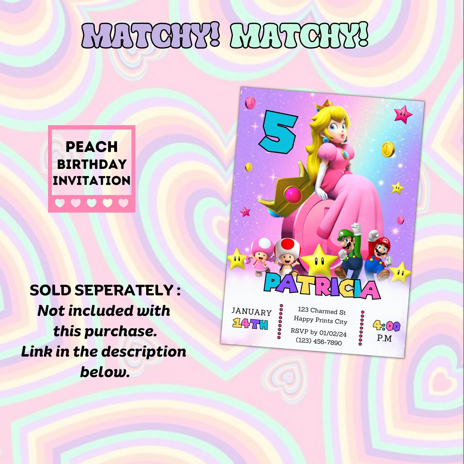 Princess Peach Welcome Birthday Sign Princess Peach Birthday Party ...