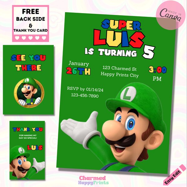Luigi Invitation - Etsy