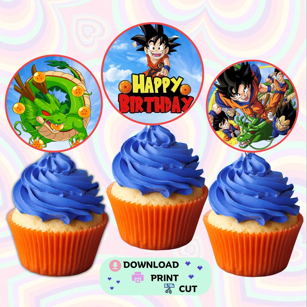 Dragon Ball Z Cupcake Topper. Goku Dragon Ball Cupcakes. Dragon Ball ...