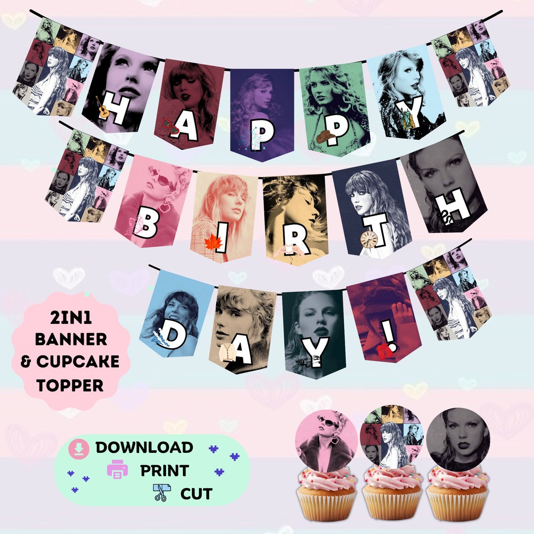 Taylor Swift Birthday Banner Taylor Eras Banner Taylor Party Decoration ...