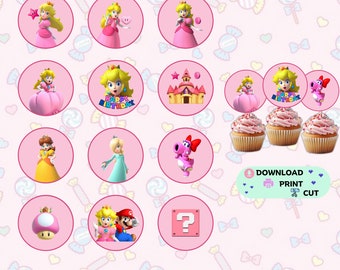 Princess Peach Topper Cake Printable Toppers Peaches Mario Bros ...
