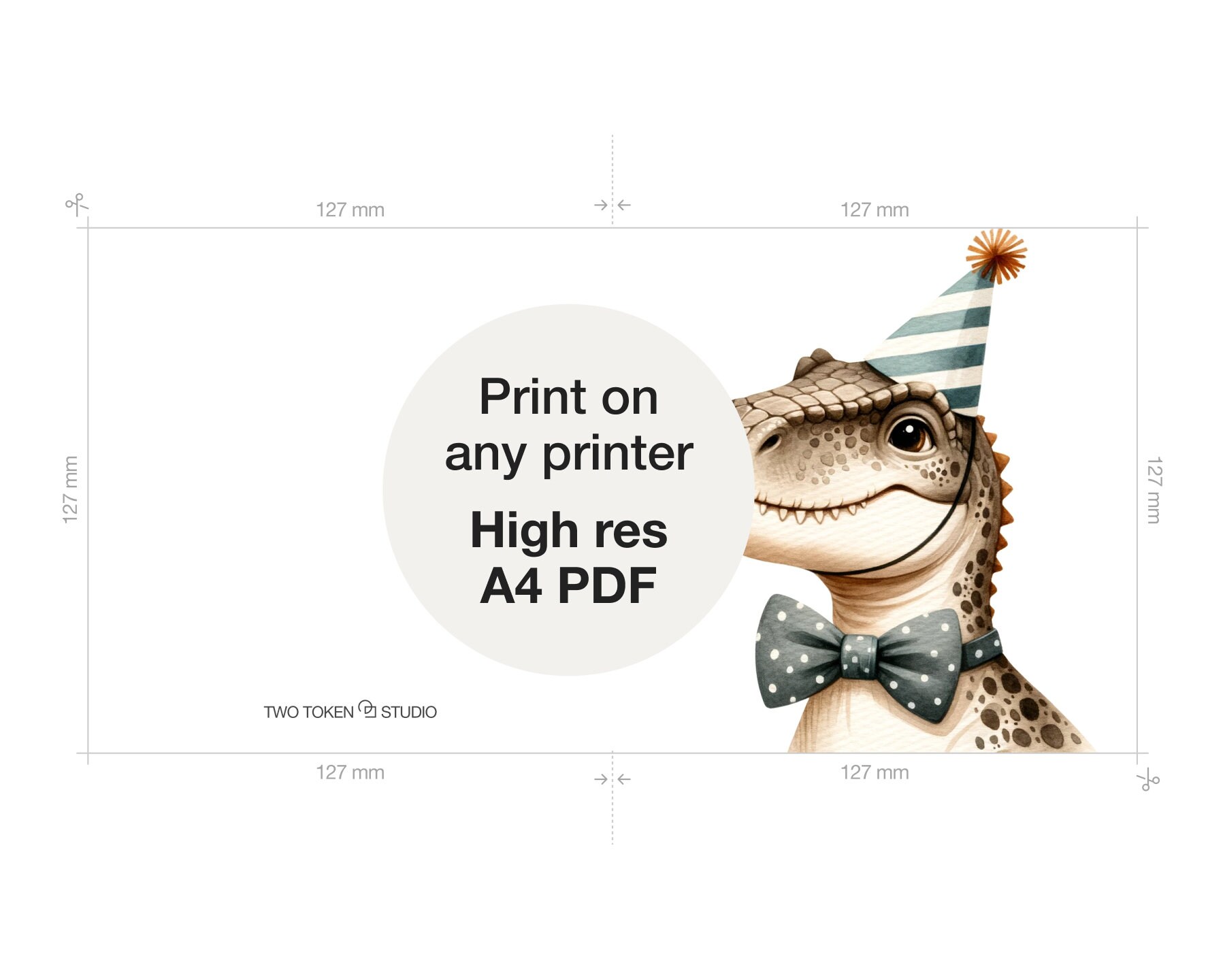 Printable Birthday Card Greeting Card Congratulations Card Dinosaur ...