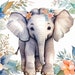 Elephants Boho Baby. Watercolor Animals Clipart. - Etsy