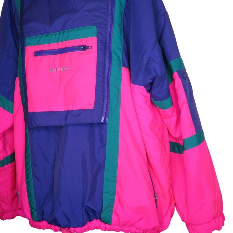 Retro Ski Jacket SUNICE Neon Pink VINTAGE Winter Large 12 - Etsy