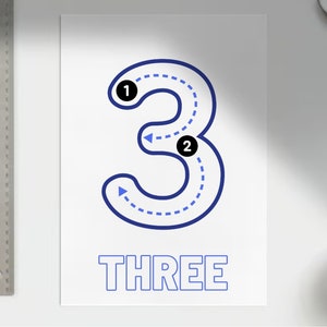 Number Tracing Flashcards, Printable, Counting, Learn Numbers, Writing ...