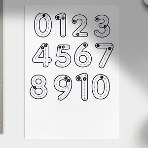 Number Tracing Flashcards, Printable, Counting, Learn Numbers, Writing ...