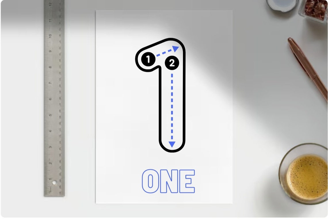 Number Tracing Flashcards, Printable, Counting, Learn Numbers, Writing ...