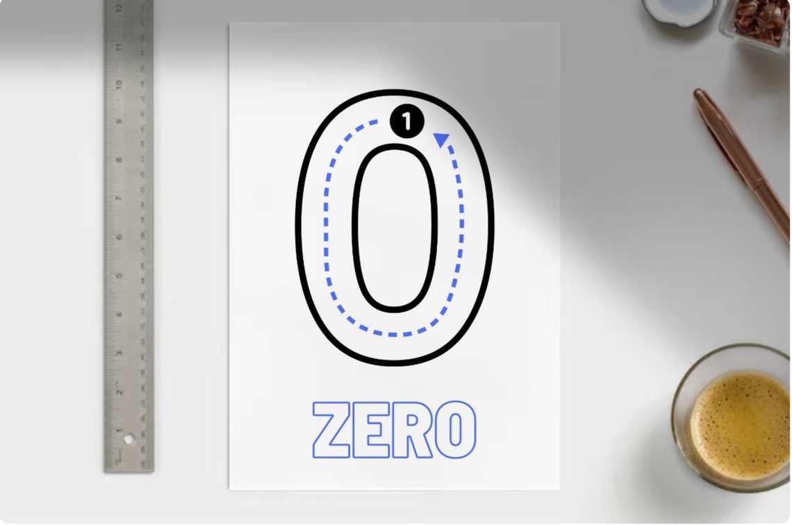 Number Tracing Flashcards, Printable, Counting, Learn Numbers, Writing ...