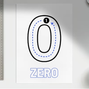 Number Tracing Flashcards, Printable, Counting, Learn Numbers, Writing ...