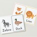 20 Animal Digital Cards Educational Flashcards Pre-school Cards ...