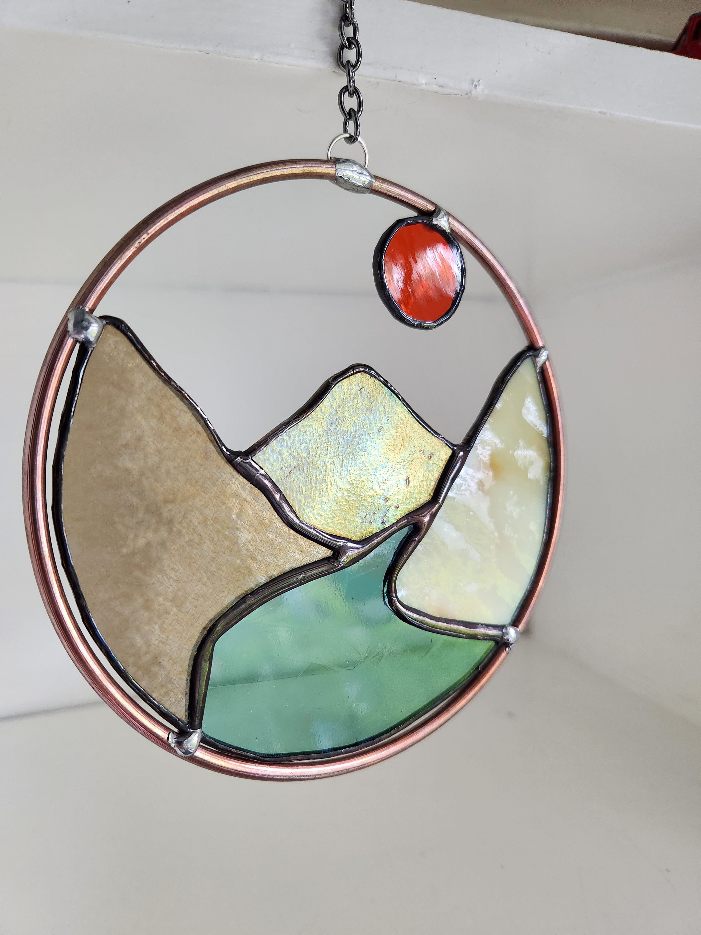 Stained Glass Mountain Lake - Etsy