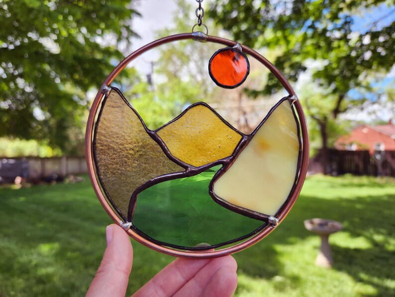 Stained Glass Mountain Lake - Etsy