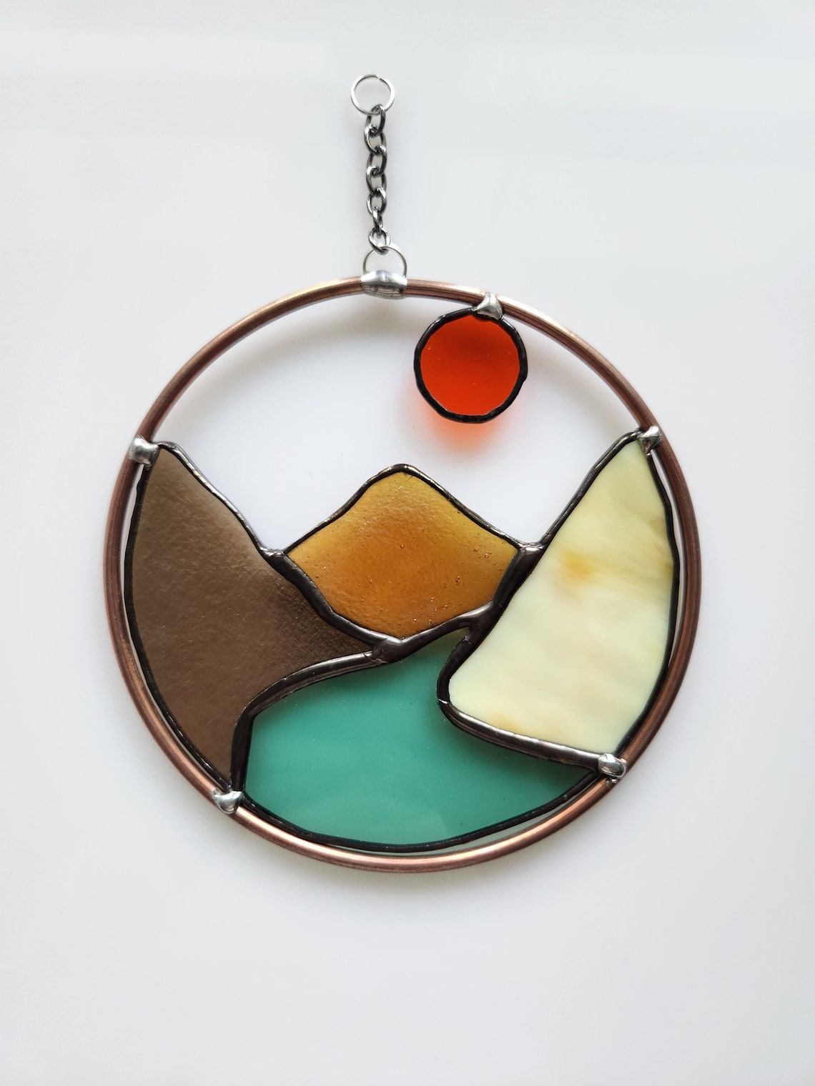 Stained Glass Mountain Lake - Etsy