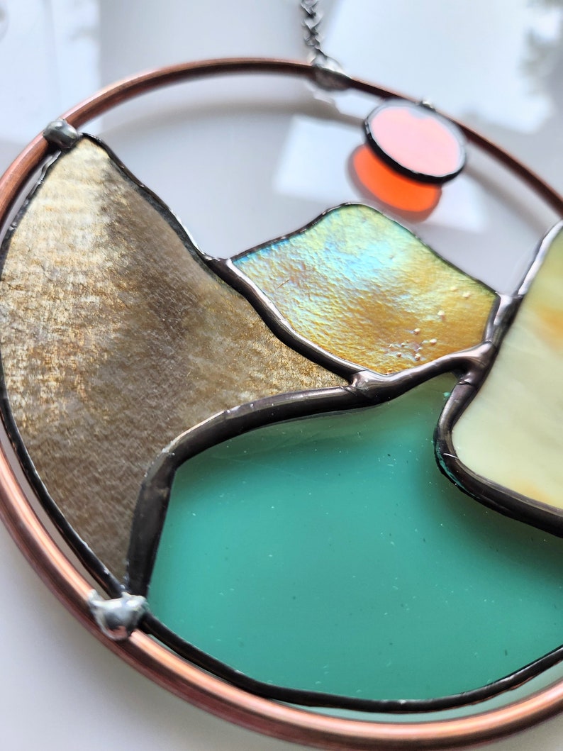 Stained Glass Mountain Lake - Etsy