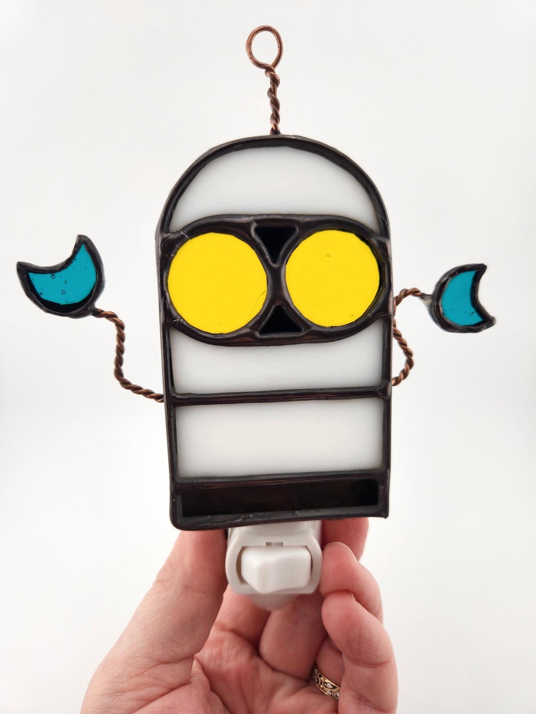 Nightlight—stained Glass Robot - Etsy