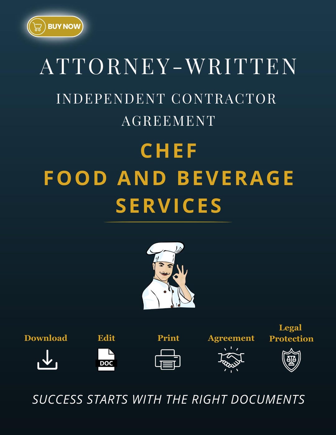 Chef and Food & Beverage Services Agreement Template | Editable Word ...