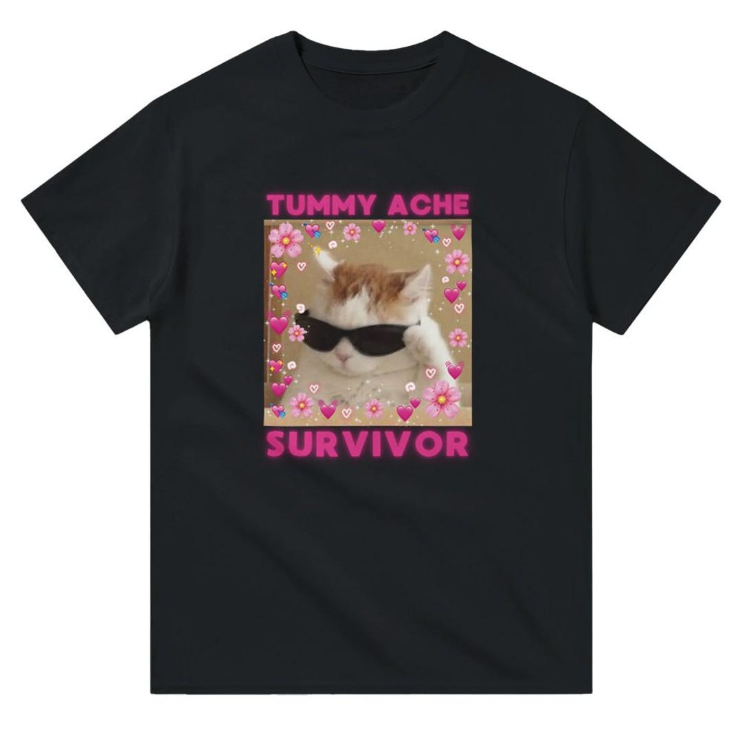 Tummy Ache Survivor Funny Cat Meme T-shirt - Etsy