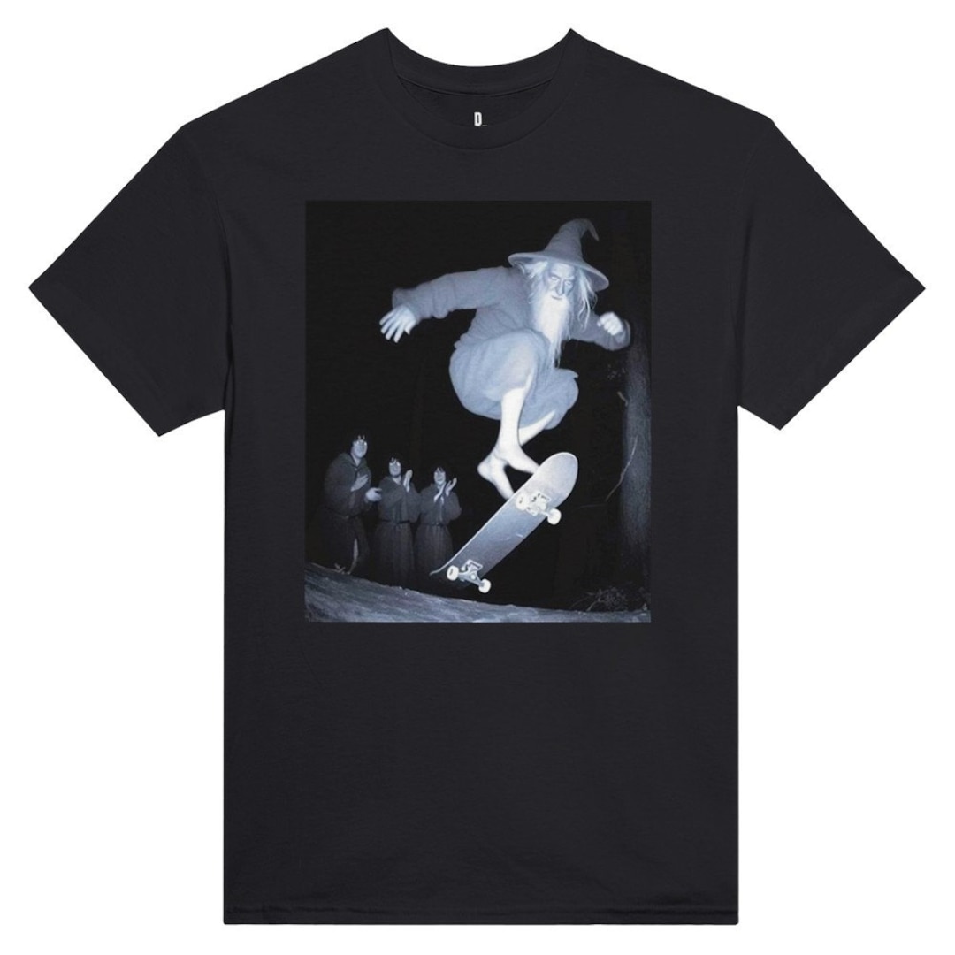 Fantasy Wizard Skating With Their Squad Tee-shirt - Etsy