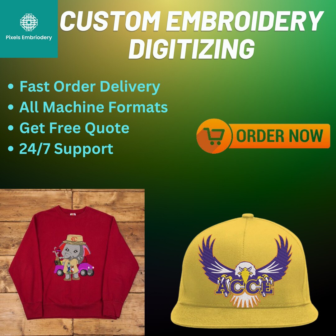 Custom Embroidery Digitizing, Logo Digitizing, Image Embroidery, Custom ...