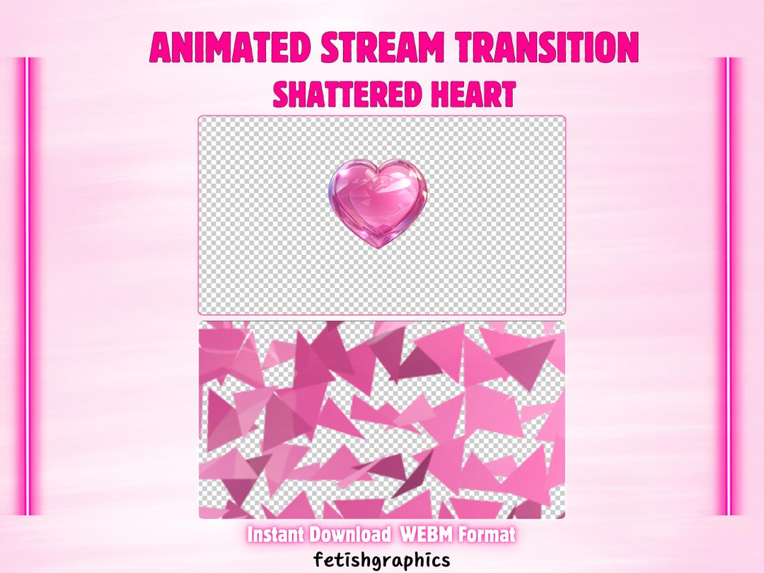 Shattered Heart Animated Stream Transition | Stinger Transition Twitch ...