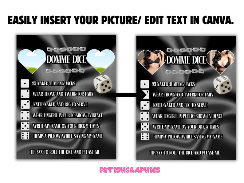 Onlyfans Tip Game: Domme Dice Post Template (canva Editable) (digital Download) - Etsy