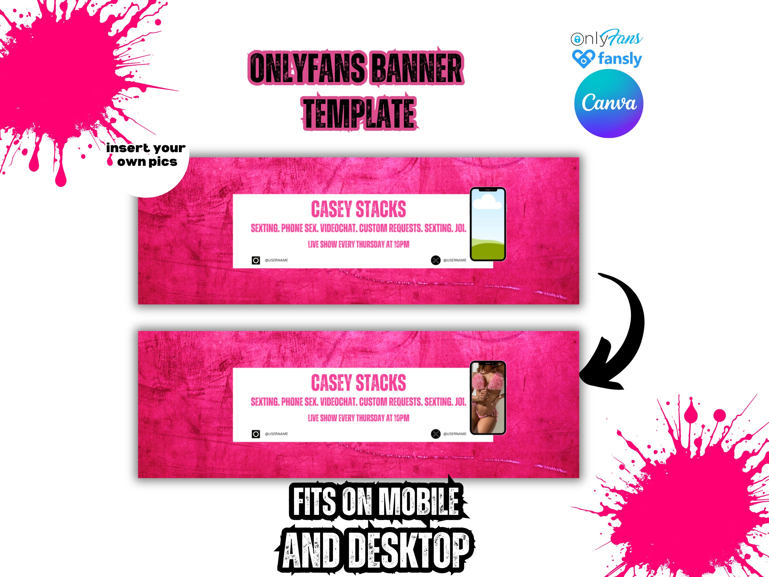 Onlyfans Banner Template Pink Social Media Banner Reddit Banner, Fansly ...