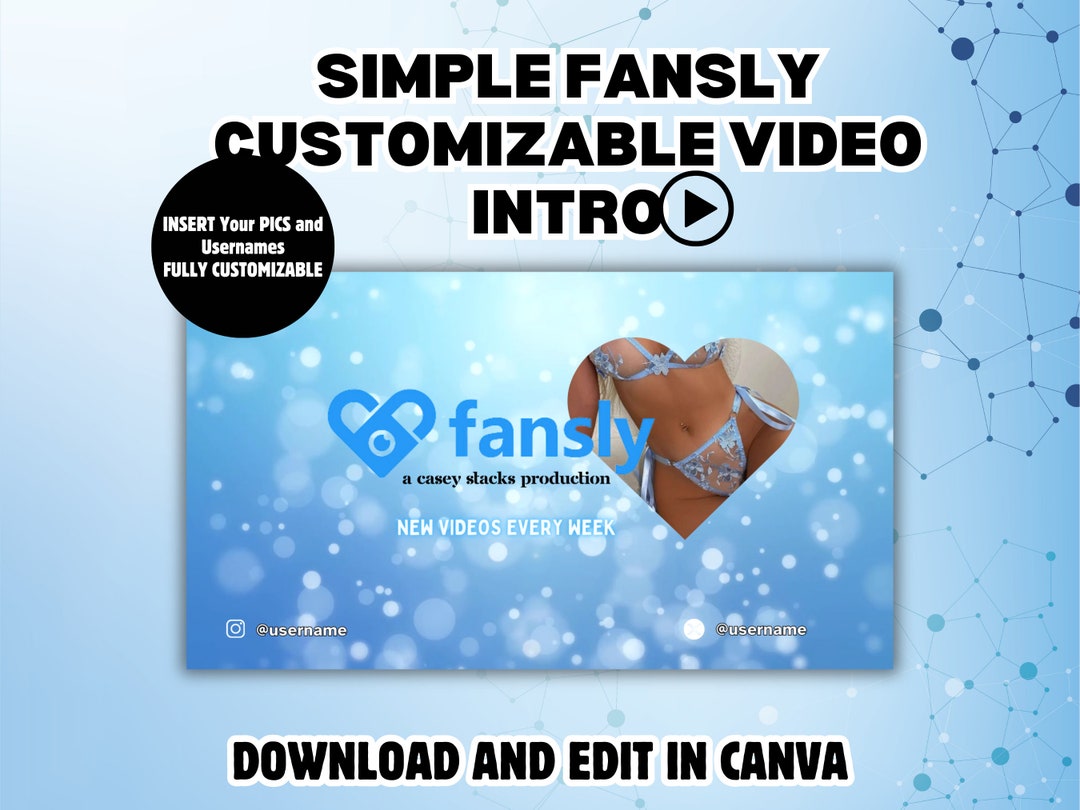 Fansly Customizable Video Intro Onlyfans Promo Graphic Perfect for ...