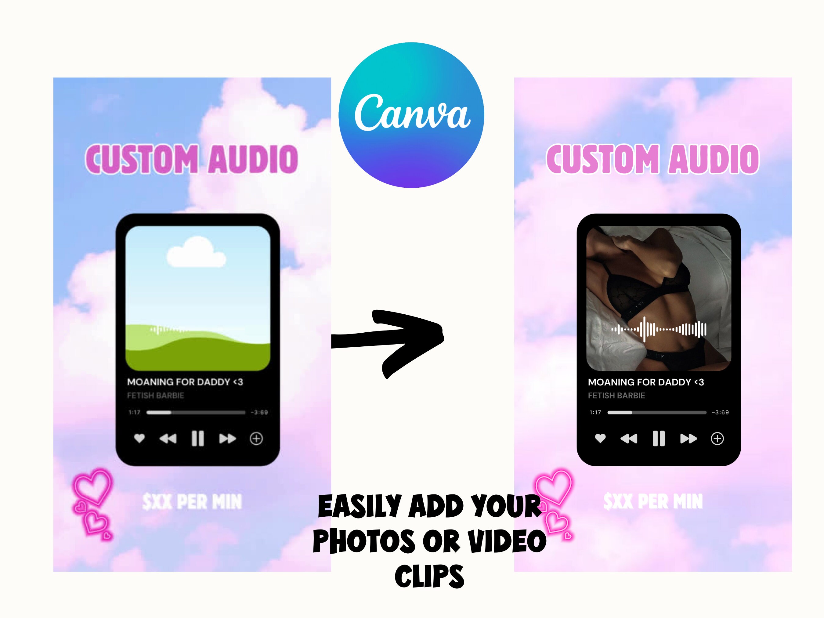 Onlyfans Customizable Promo Graphic social Media GIF Template Fansly ...