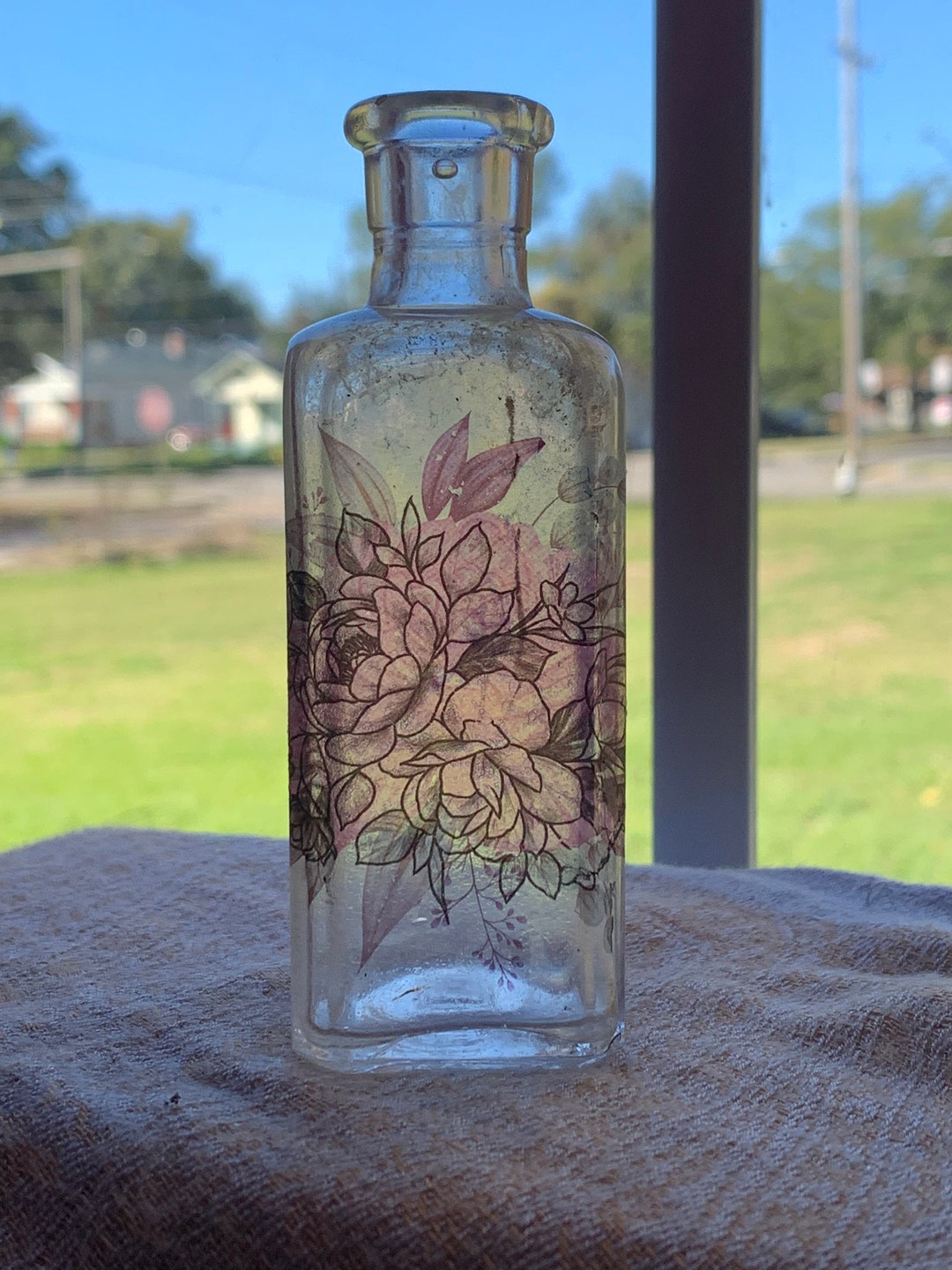 Antique Bottle-double Lavender Floral - Etsy