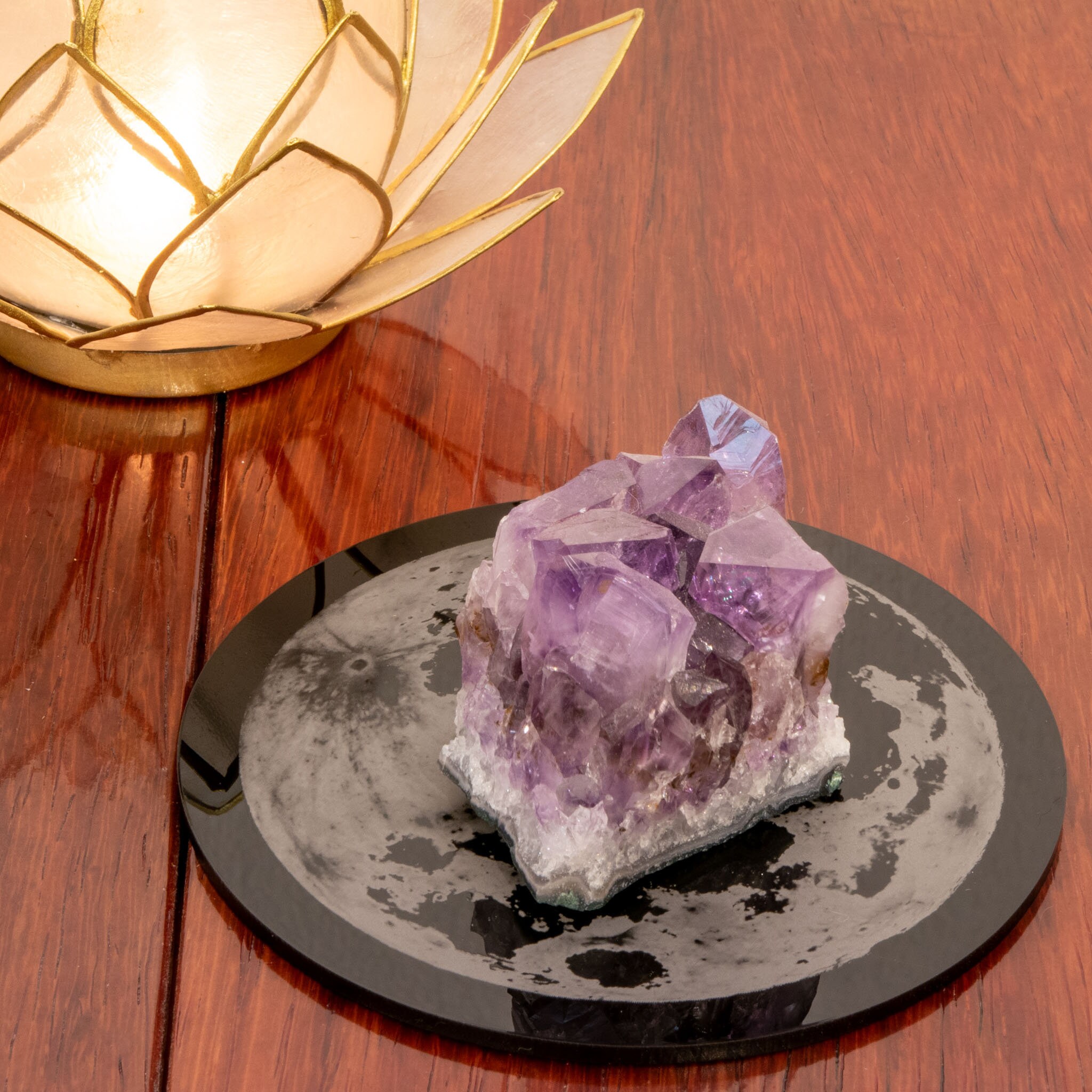 Photorealistic Full Moon Altar Plate Laser Engraved Black Acrylic Lunar ...