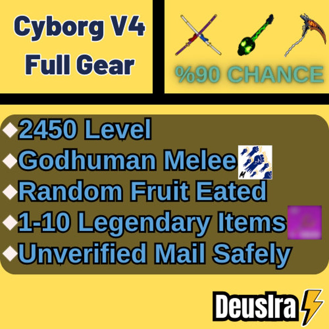Blox Fruit Accounts Cyborg V4 Full Gear Cheap Prices - Etsy