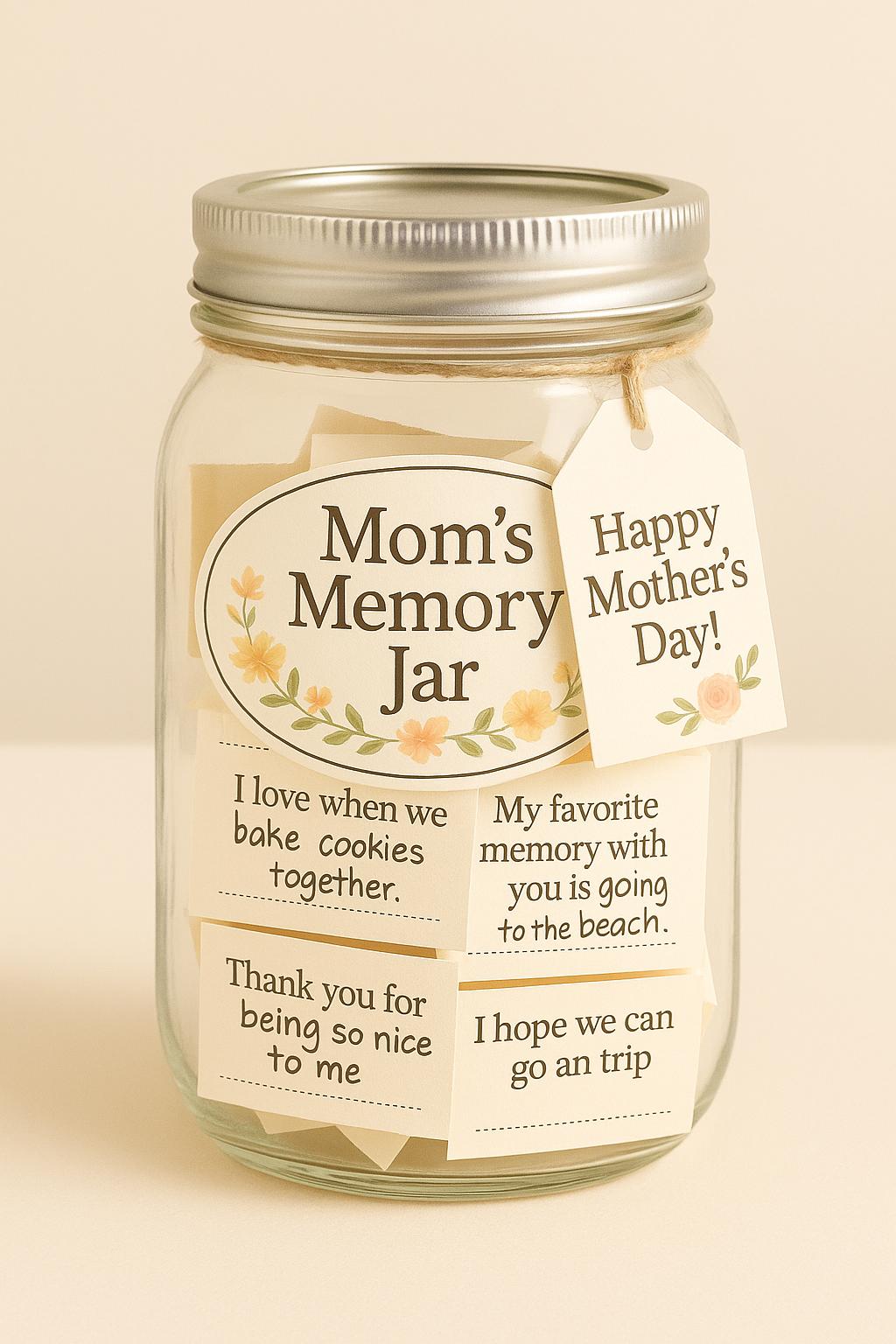 Printable Mother’s Day Memory Jar Kit | DIY Gift for Mom From Kids ...