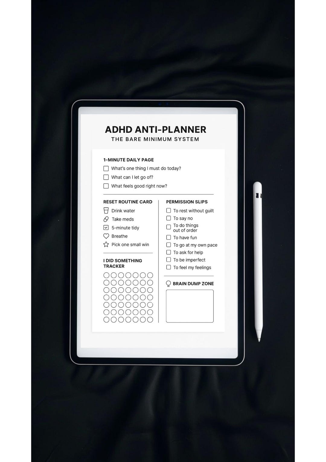 ADHD Anti-planner | Minimalist Printable | Daily Mental Health Planner ...