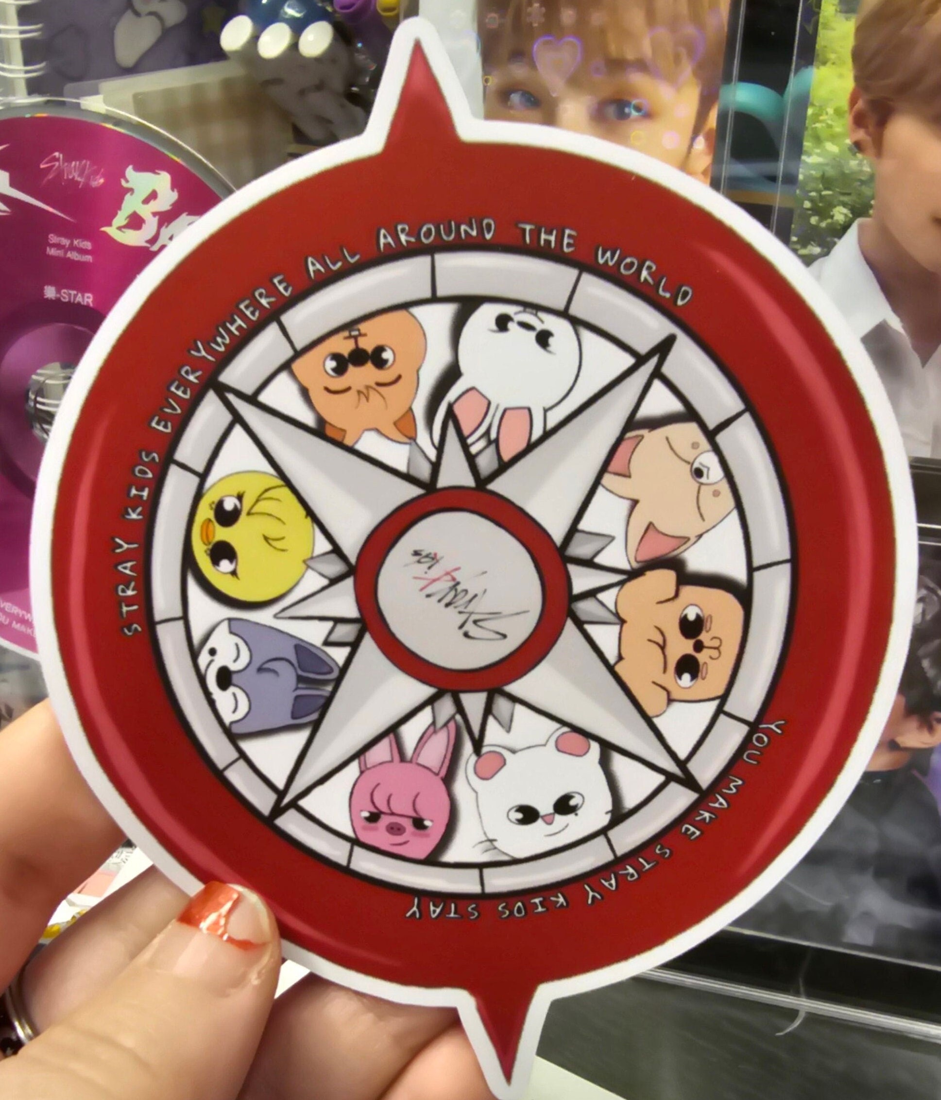 Stray Kids SKZOO Vinyl Die-cut Compass Sticker Holographic Waterproof ...