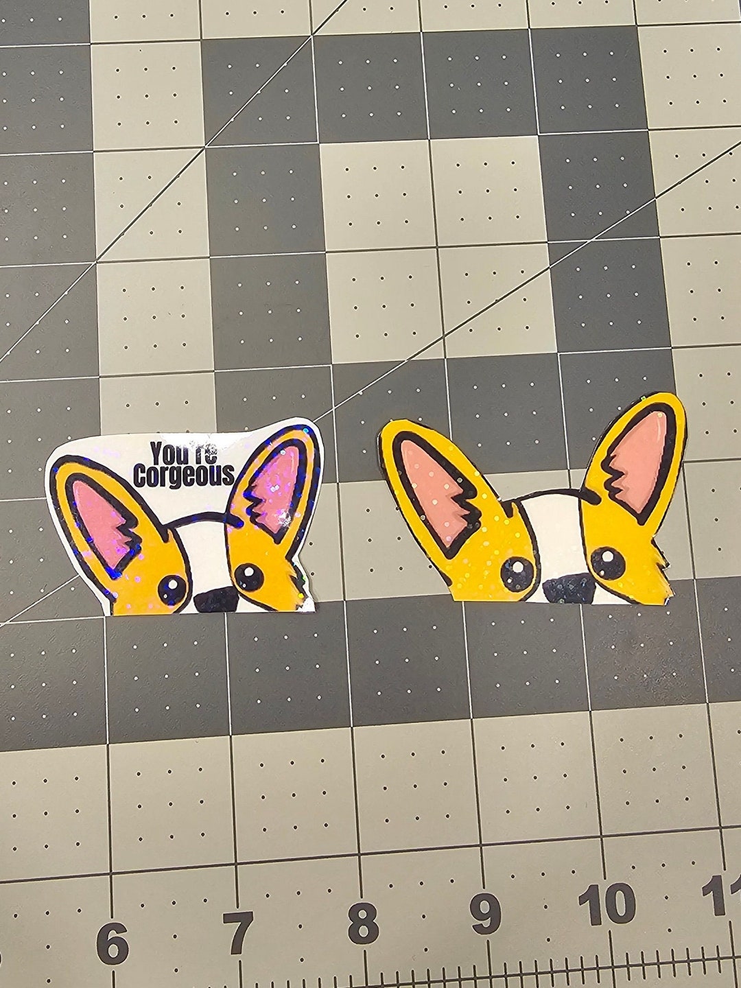 Corgi Peeking Vinyl Die-cut Sticker Waterproof Holographic - Etsy