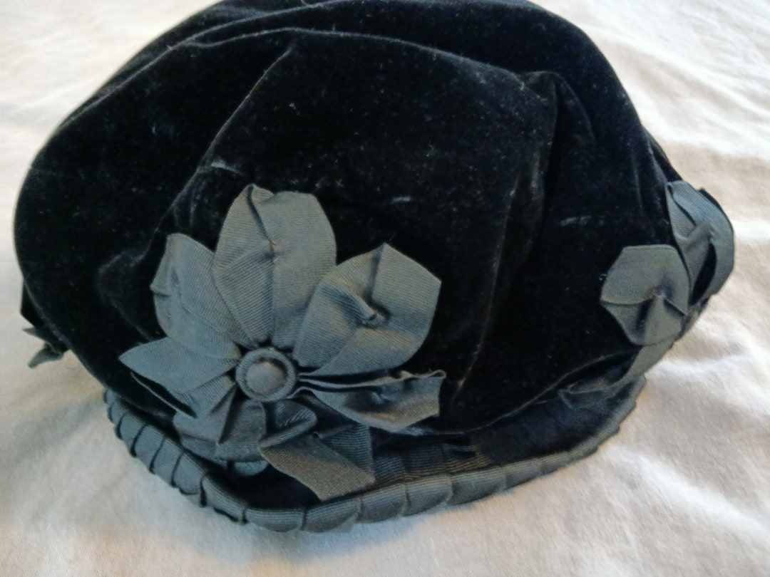 Antique 1900's Victorian Edwardian Flapper Black Velvet Le Wharton ...