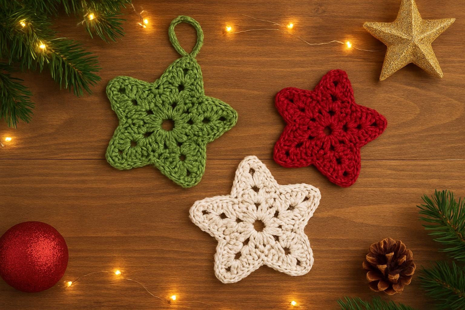 Star Motif Crochet PATTERN, Christmas Garland Crochet Tutorial ...