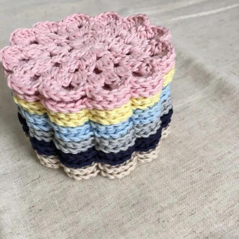 Coasters CROCHET PATTERN, Flower Coaster Crochet Tutorial, Crochet ...