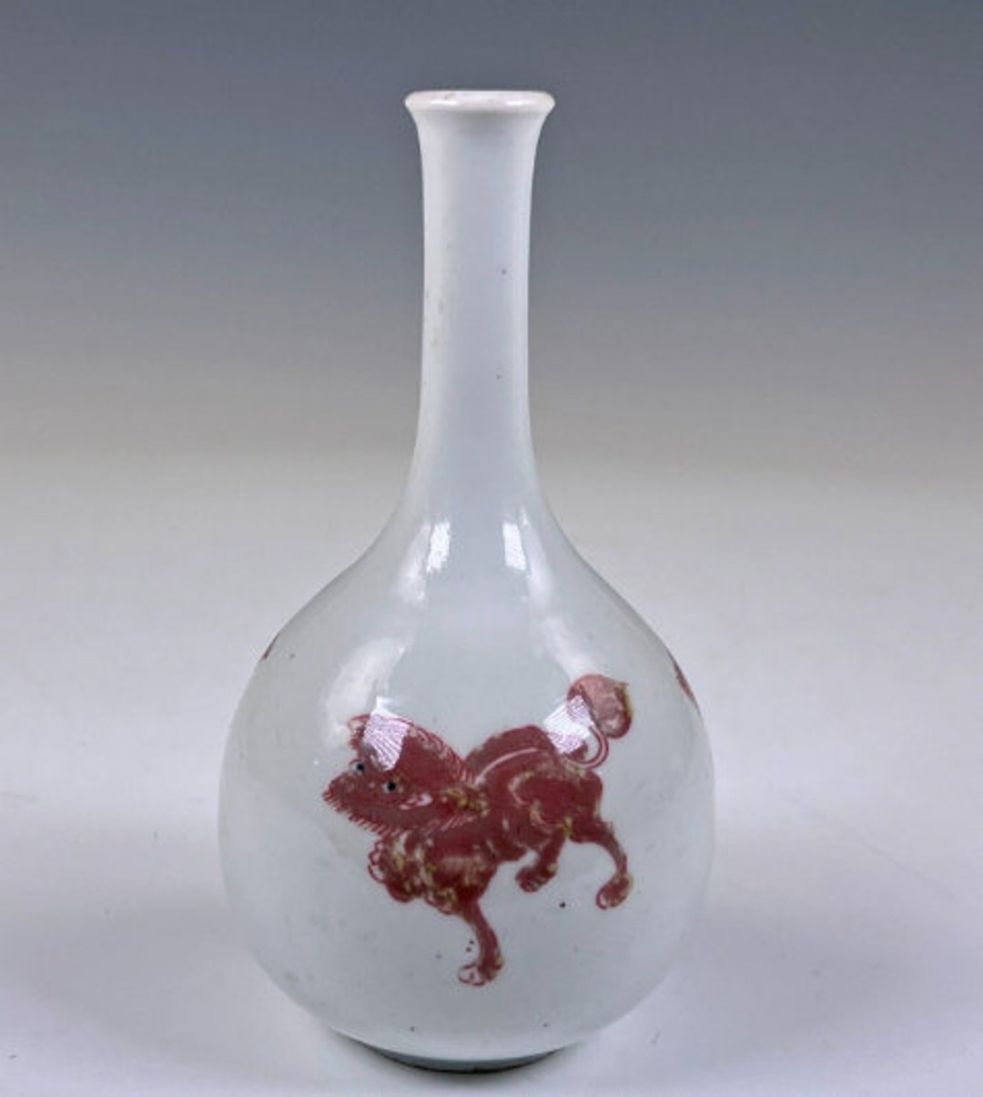 Rare Antique Chinese Porcelain Bottle Vase With Underglaze Red - Etsy