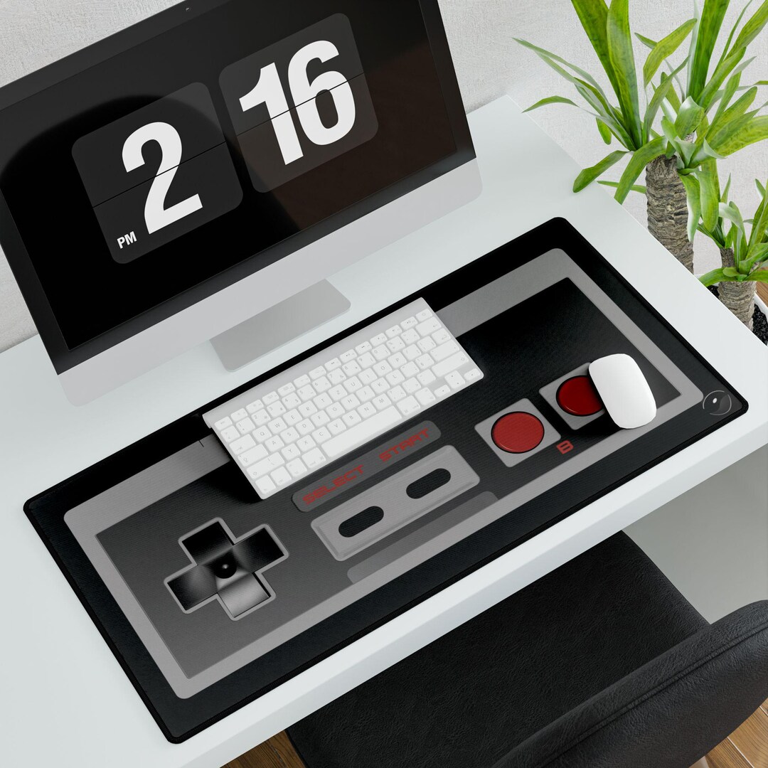 Retro NES Controller Desk Mat: Gaming Office Decor, 2 Sizes - Etsy