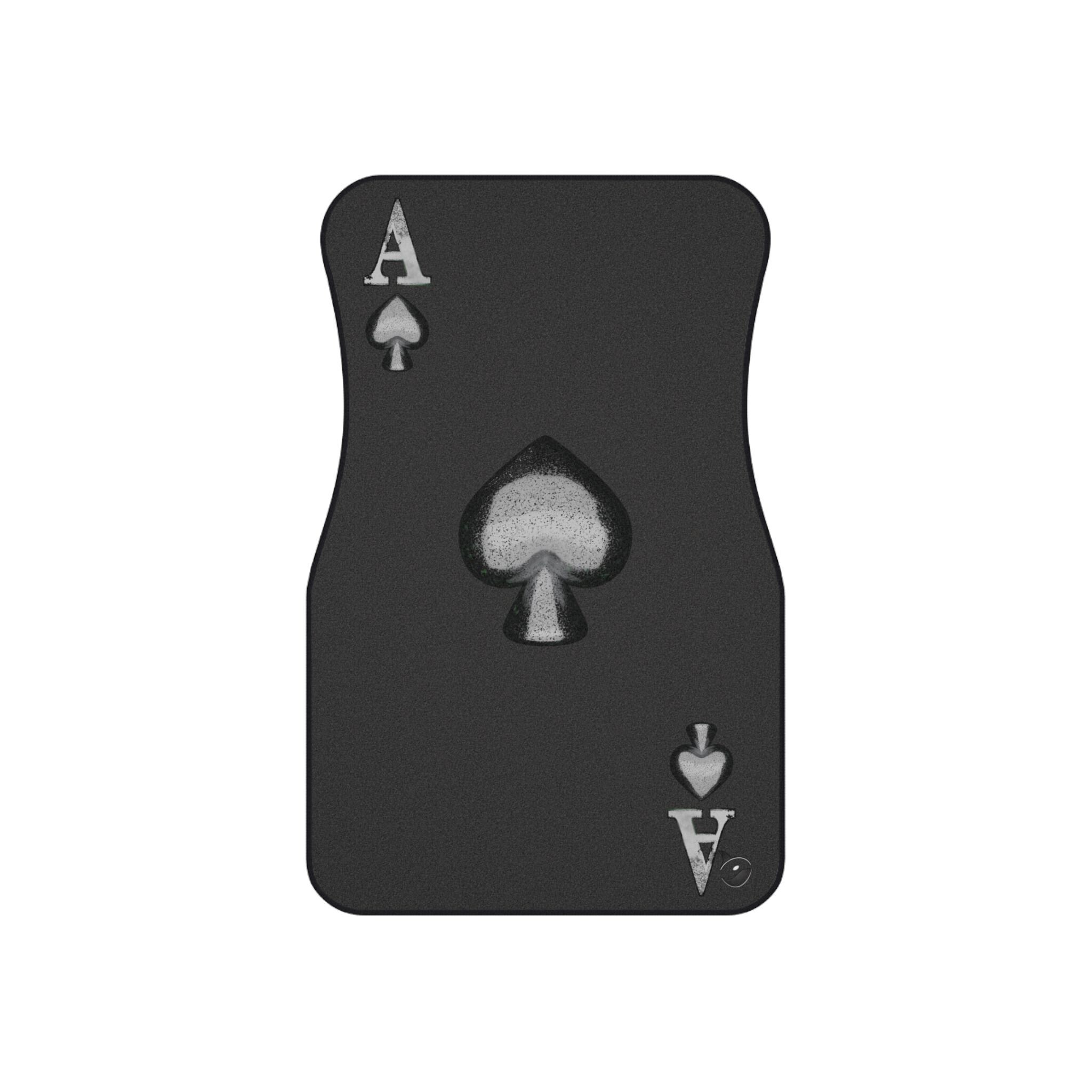 Ace of Spades Playing Card Automotive Mats, Set of 2 FRONT. Unique Gift ...