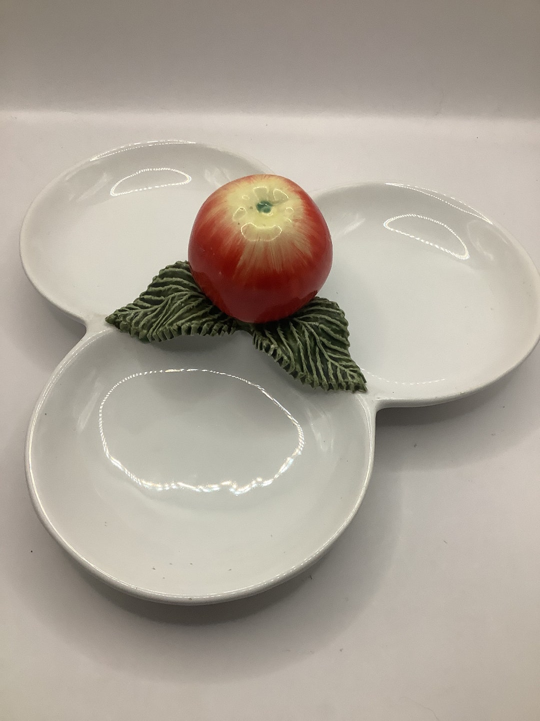 Subtil Caldas Da Rainha Portugal Divided Serving Tray With Apple Center ...