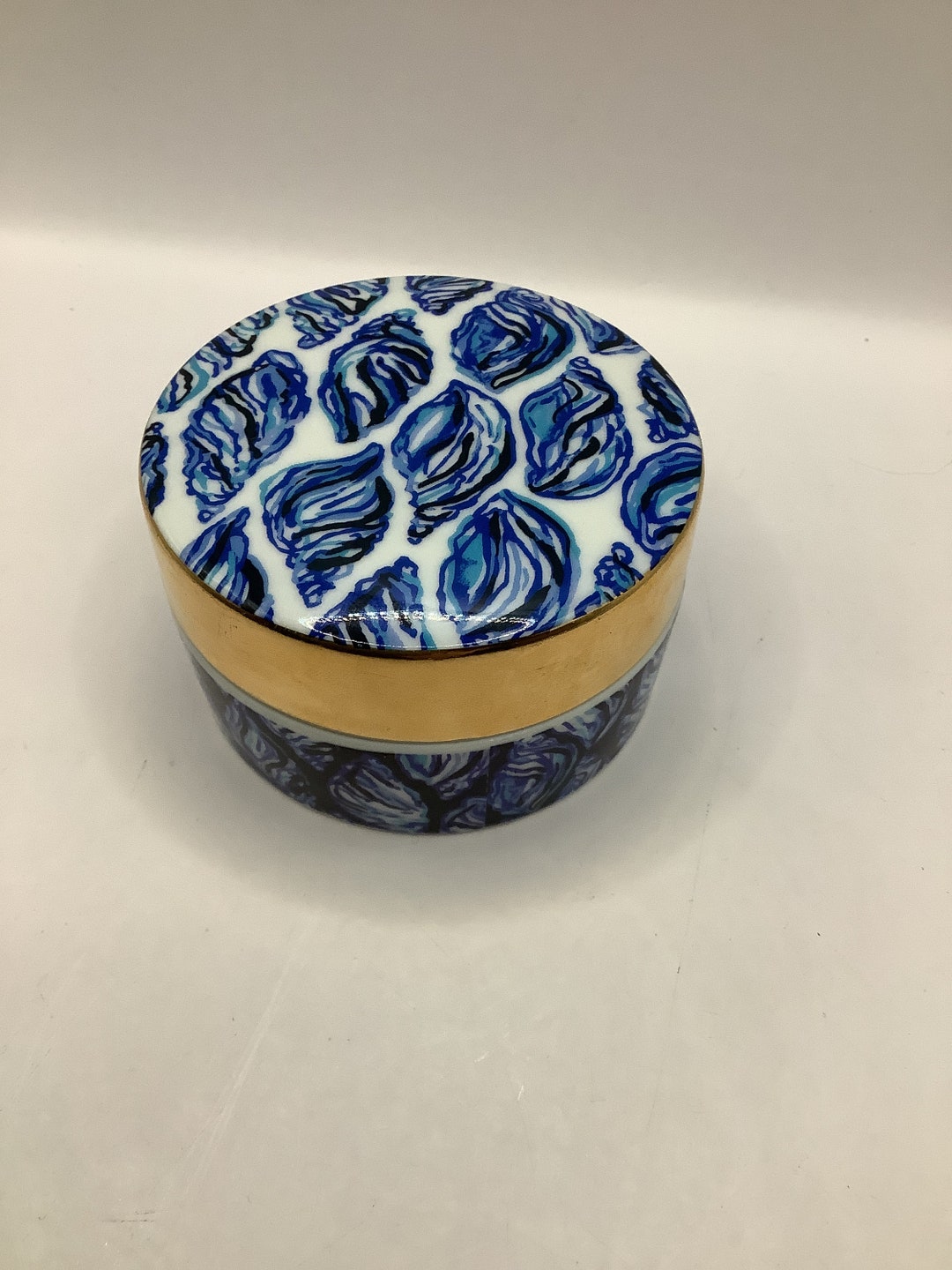 Vintage Lilly Pulitzer Blue and White Sea Shell Design Porcelain ...